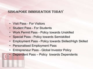 Singapore Immigration outlook | PPTX
