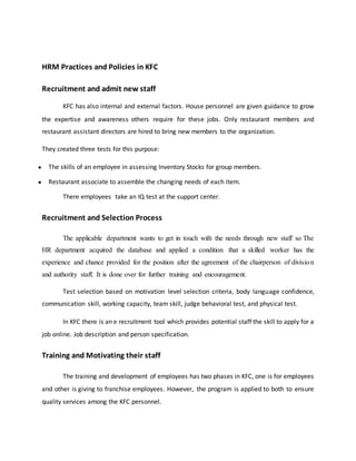 (HRM)_processes of KFC .docx