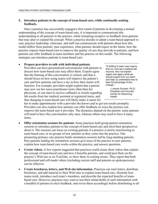 Creating Patient-centered Team-based Primary Care | PDF