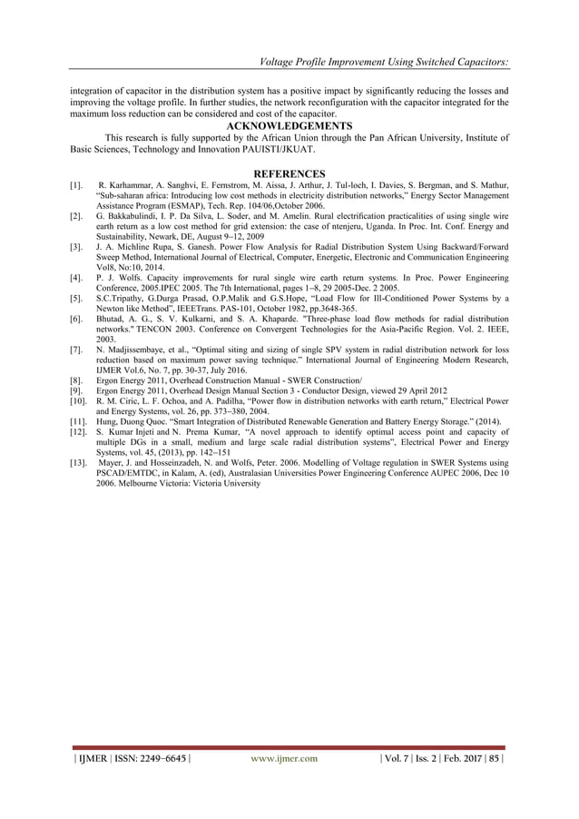 Voltage Profile Improvement using Switched Capacitors: Case of Single Wire Earth Return ...