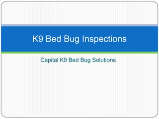 K9 Bed Bug Inspections | PPT