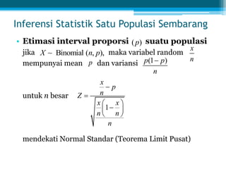 Inferensi statistik satu populasi | PDF