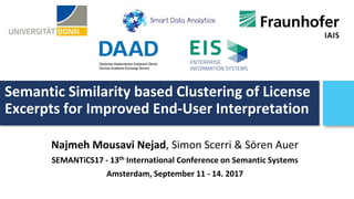 Session 2.5 semantic similarity based clustering of license excerpts for improved end-user ...