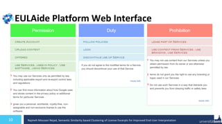 Session 2.5 semantic similarity based clustering of license excerpts for improved end-user ...