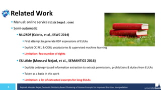 Session 2.5 semantic similarity based clustering of license excerpts for improved end-user ...