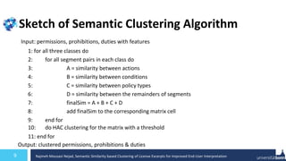 Session 2.5 semantic similarity based clustering of license excerpts for improved end-user ...