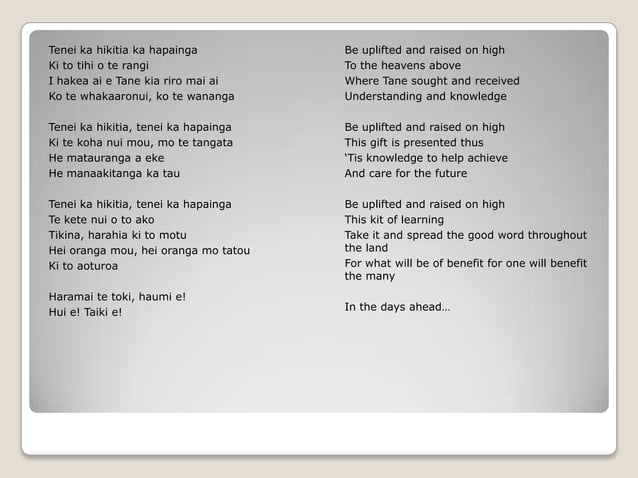 Ka hikitia & tataiako | PPT