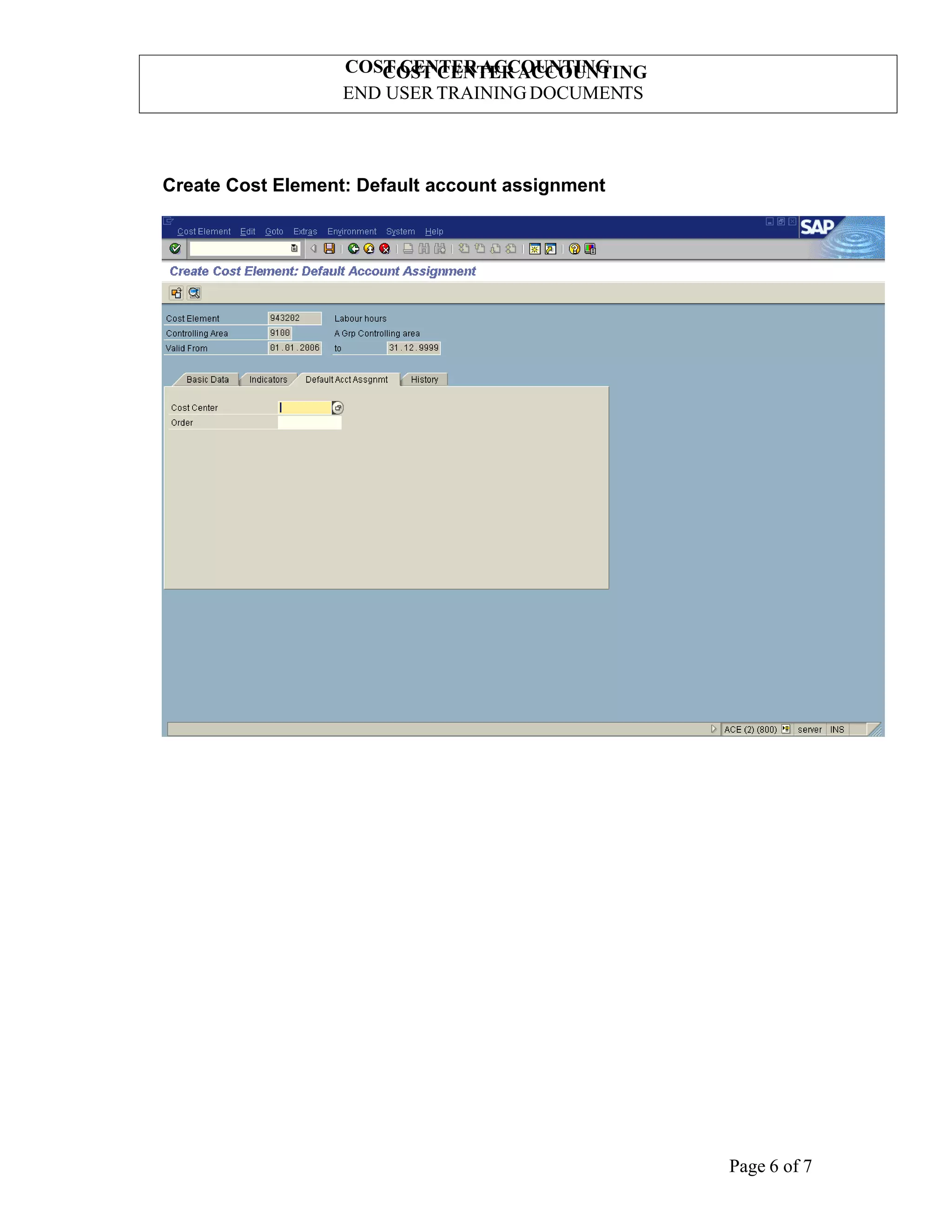 Ka06 Create Secondary Cost Element | DOC
