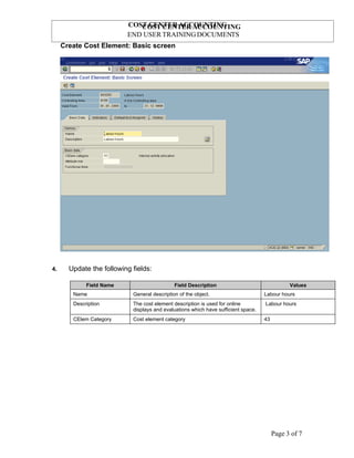 Ka06 Create Secondary Cost Element | PDF