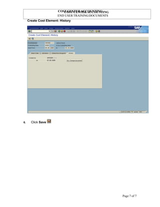 Ka06 Create Secondary Cost Element | DOC