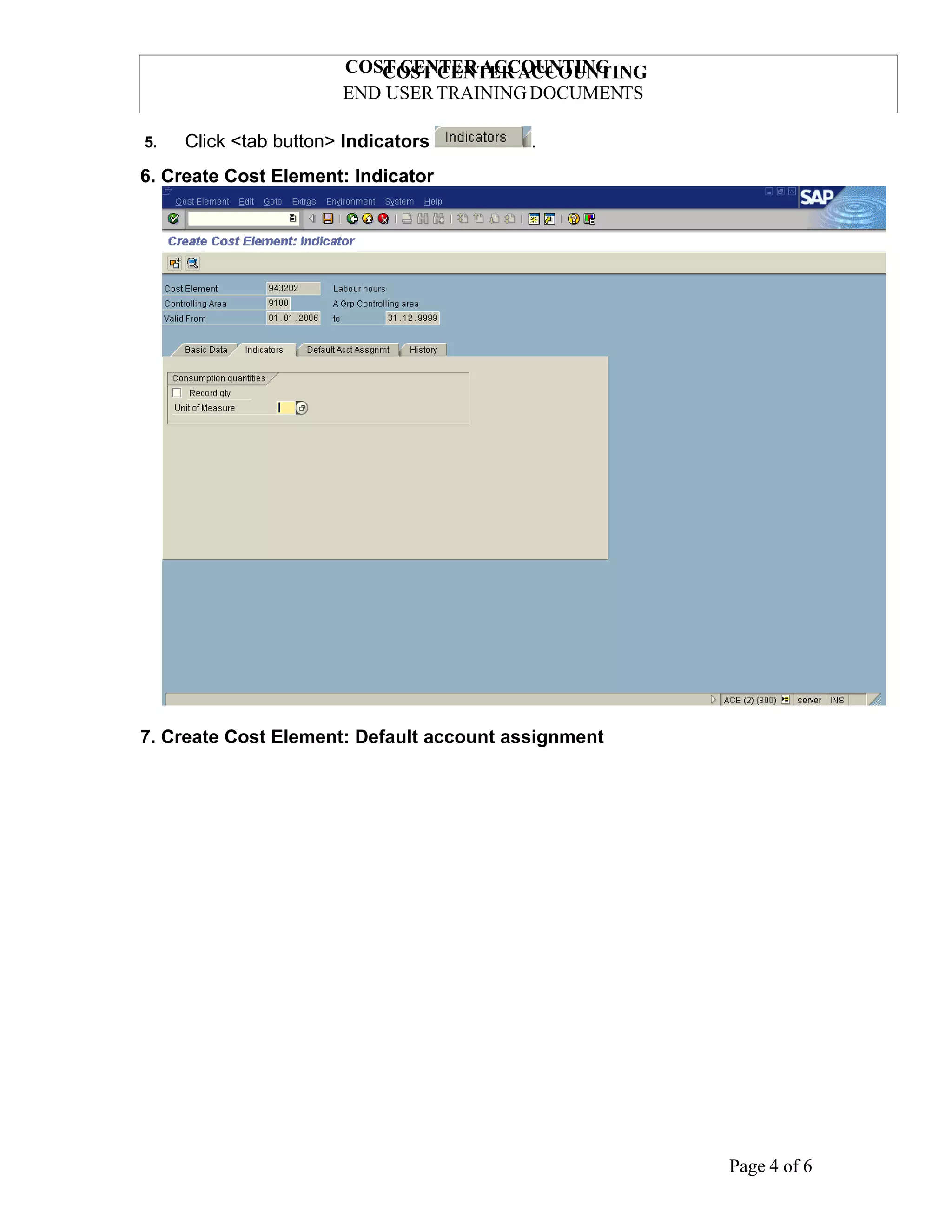 Ka06 Create Secondary Cost Element New | DOC