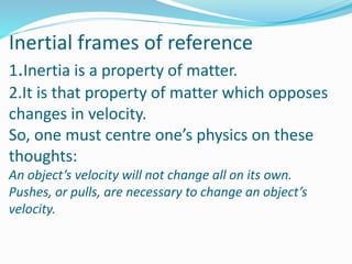 INERTIAL FRAM OF REFERENCE Ka2 | PPTX