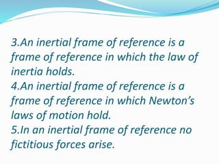 INERTIAL FRAM OF REFERENCE Ka2 | PPTX