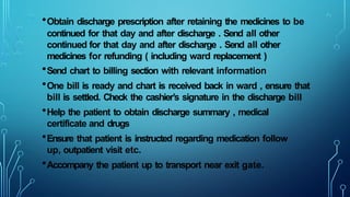 Discharge planning for patient and it's procedure | PPTX