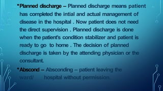 Discharge planning for patient and it's procedure | PPTX