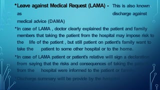 Discharge planning for patient and it's procedure | PPTX