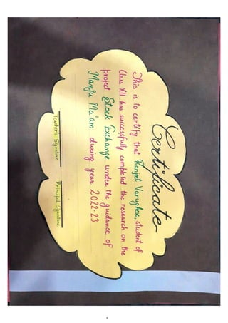 BST Project Class XII on Stock Exchange. | PDF