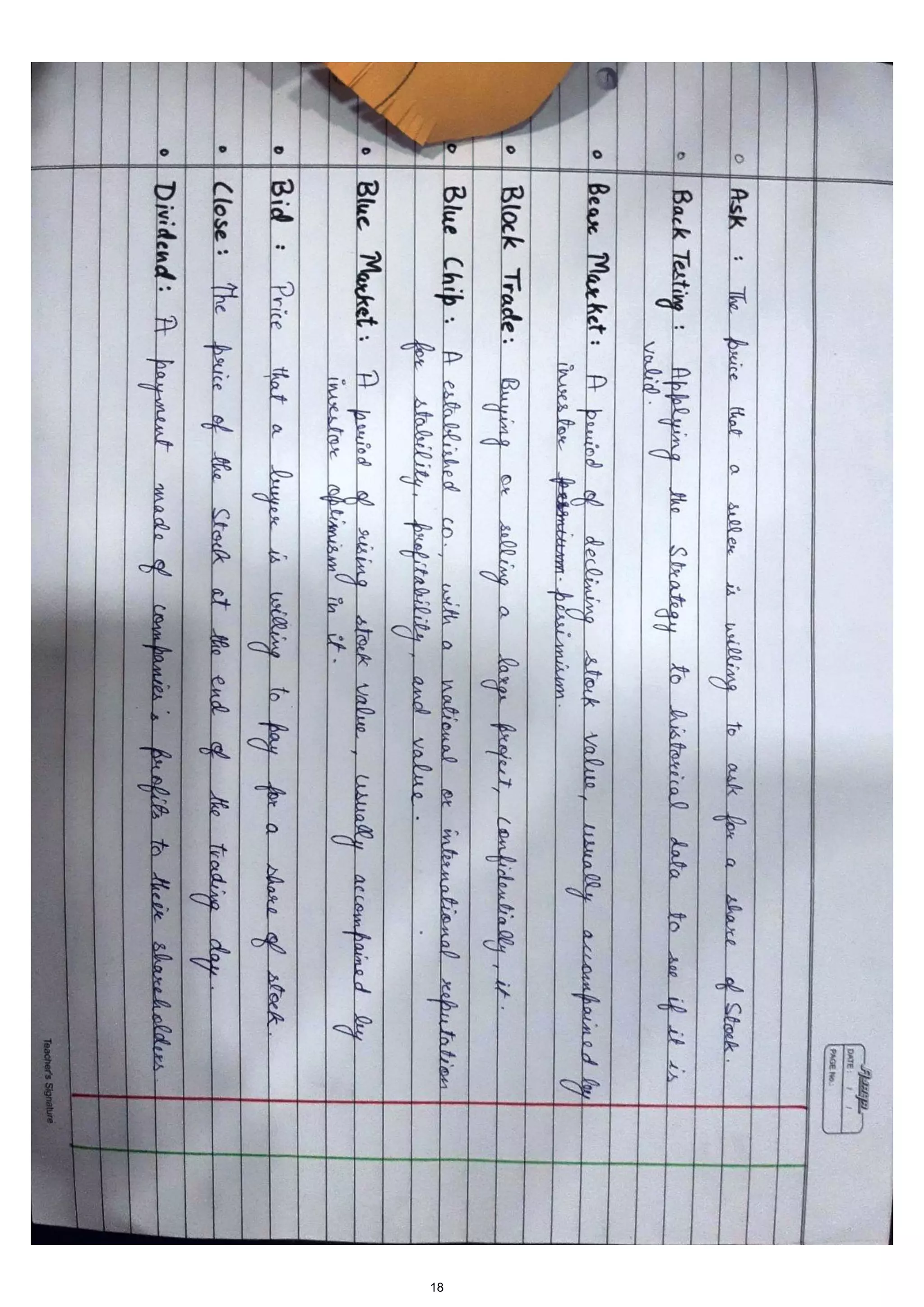 Business studies project Class Xii (12) on stock exchange | PDF