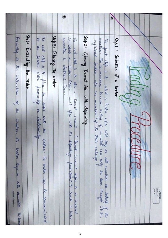 Business studies project Class Xii (12) on stock exchange | PDF