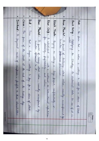 Business studies project Class Xii (12) on stock exchange | PDF