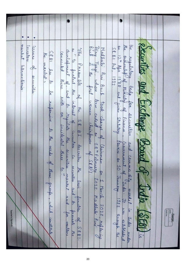 Business studies project Class Xii (12) on stock exchange | PDF