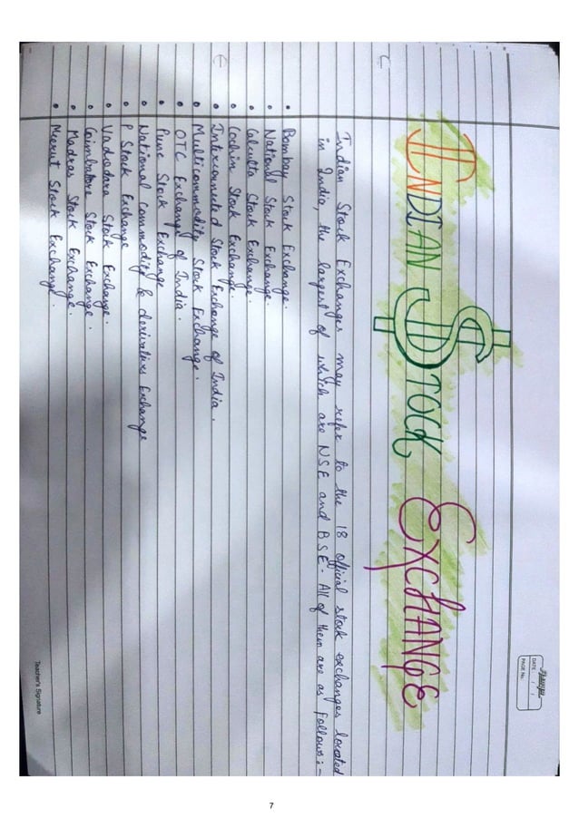 Business studies project Class Xii (12) on stock exchange | PDF