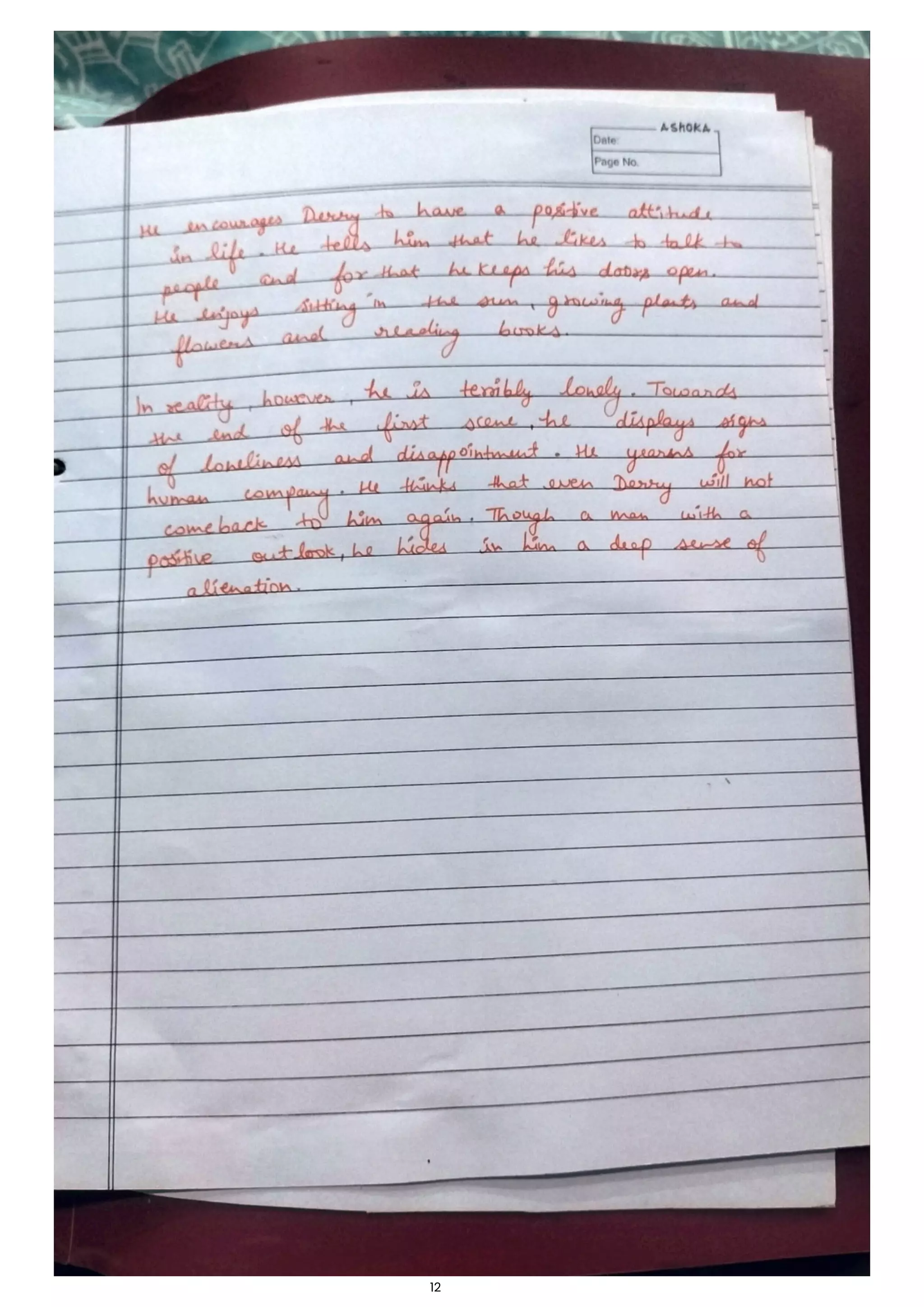 English project class 12 (ch on the face of it) | PDF