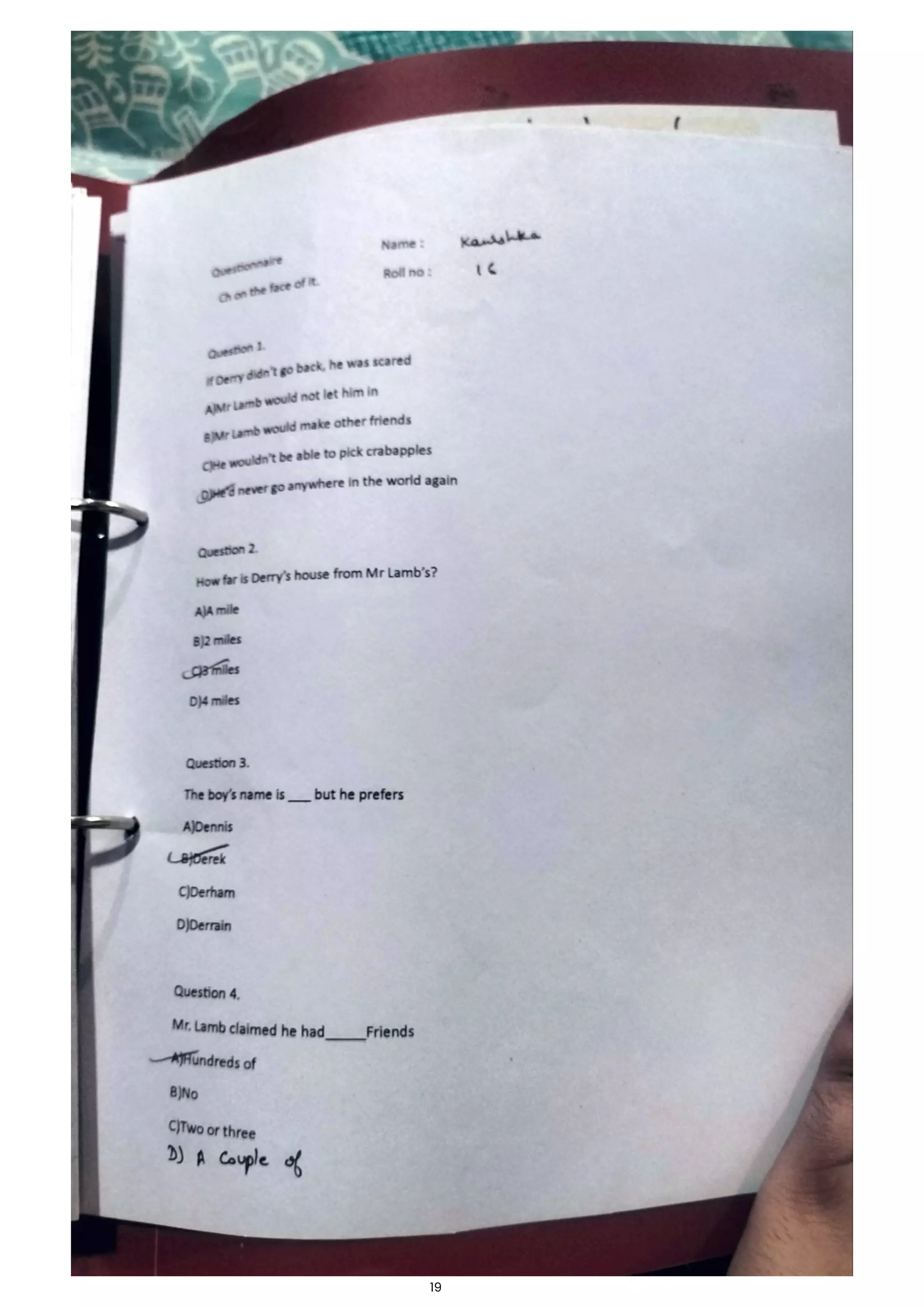 English project class 12 (ch on the face of it) | PDF