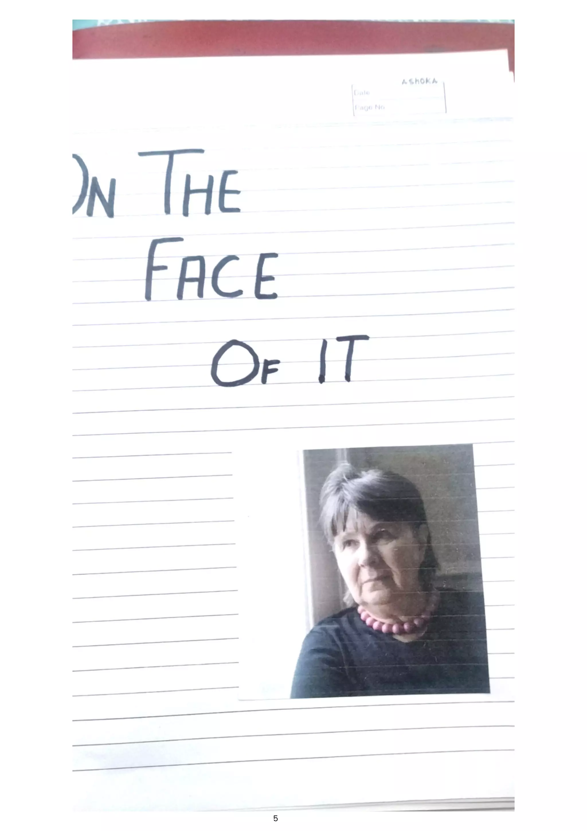 English project class 12 (ch on the face of it) | PDF