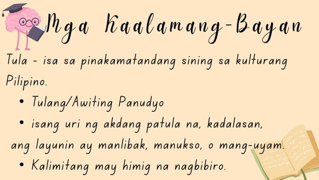 MGA URI NG KAALAMANG BAYAN (TULA, AWITING PANUDYO, PALAISIPAN, BUGTONG ...
