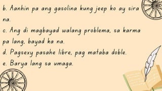 MGA URI NG KAALAMANG BAYAN (TULA, AWITING PANUDYO, PALAISIPAN, BUGTONG ...