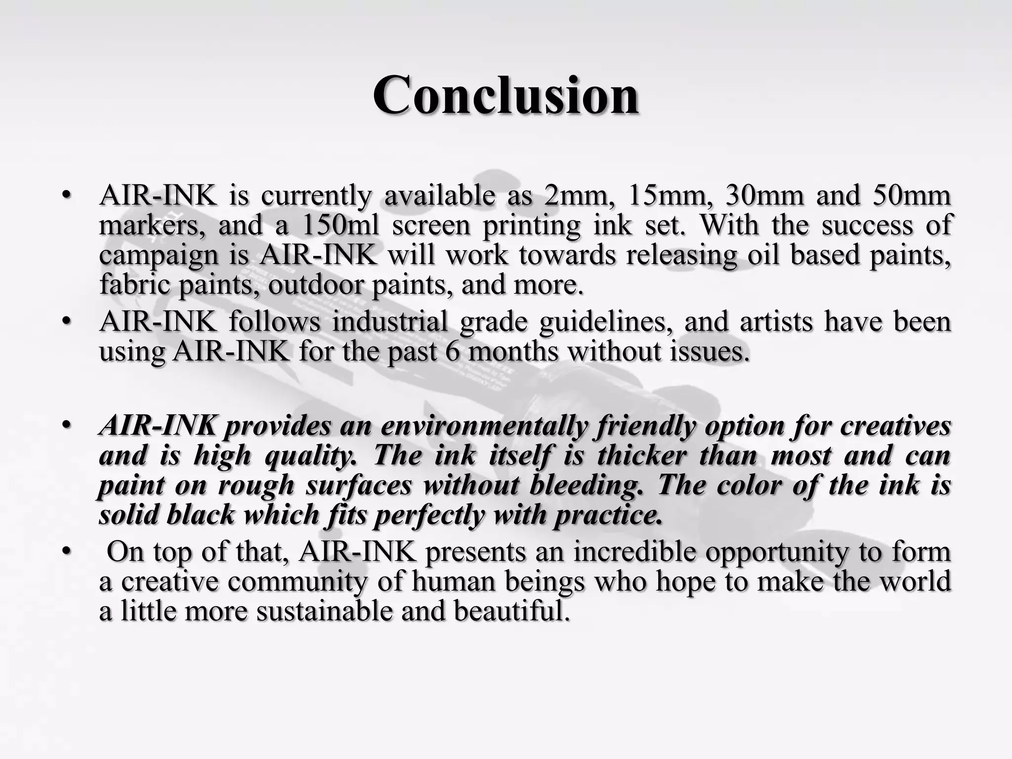 Kaalink AIR-INK: The world's first ink made out of air pollution | PPTX