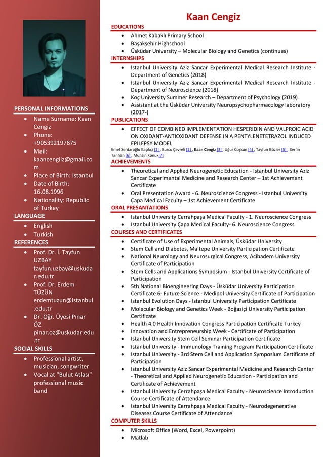 Kaan Cengiz CV | PDF | Brain and Nervous System Disorders | Diseases ...