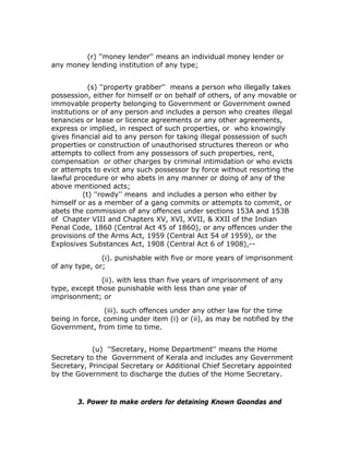 GOONDA ACT- Kerala Anti Social Activities Prrevention Act -2007 | PDF