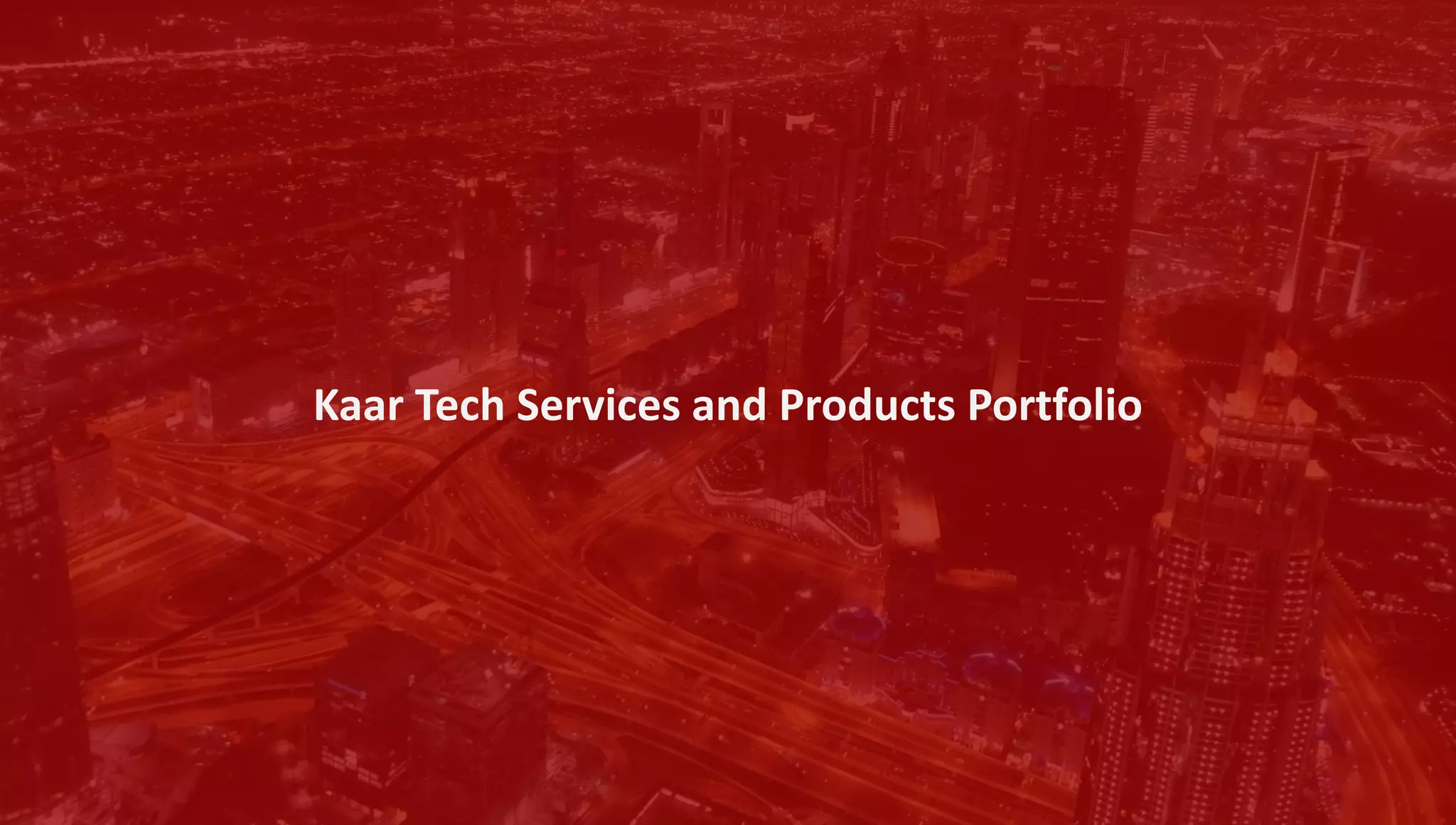 Kaar Tech Product portfolio - UAE | PDF