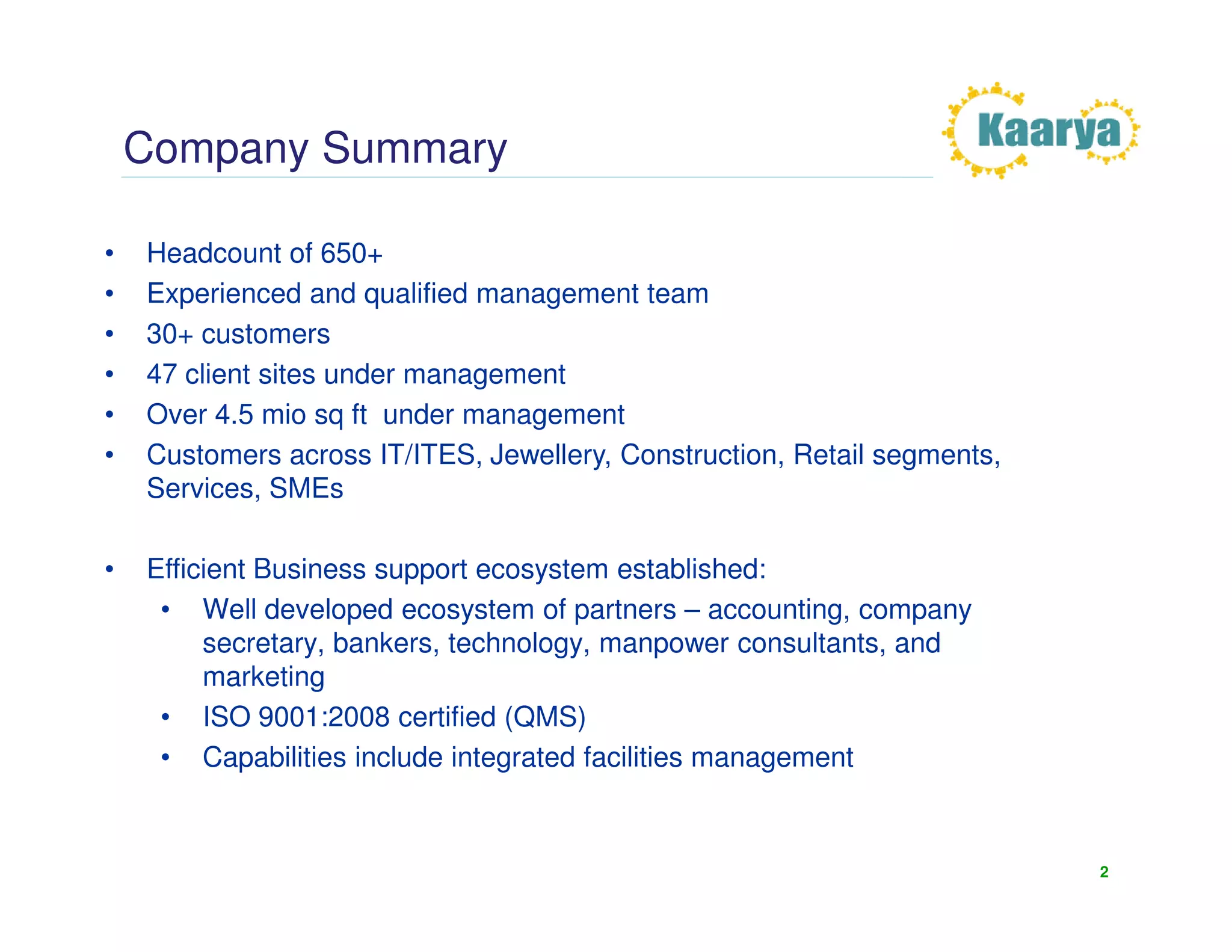 Kaarya corp profile | PPT