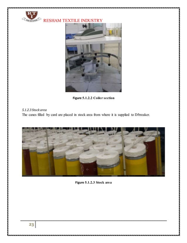 Report Of Spinning Mill (Resham textile industry limited) | DOCX