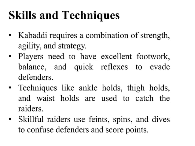 Kabaddi - The Ancient Indian Sport | PPTX | Sports