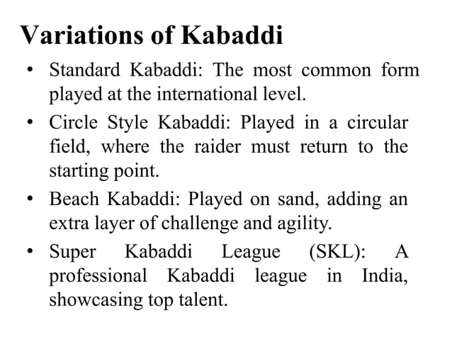 Kabaddi - The Ancient Indian Sport | PPTX | Sports