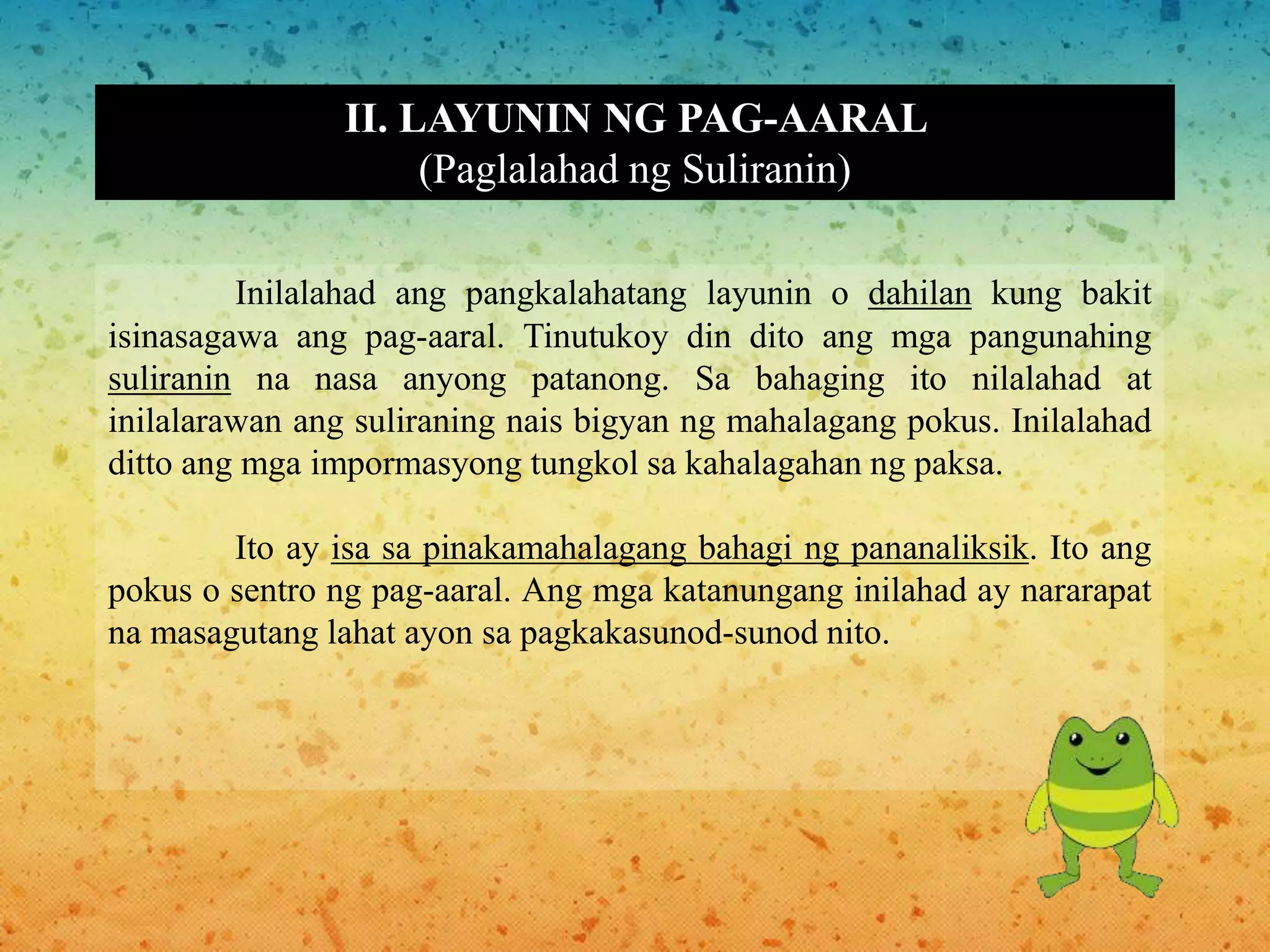 Kabanata 1 sa pananaliksik (suliranin at kaligiran) | PPTX