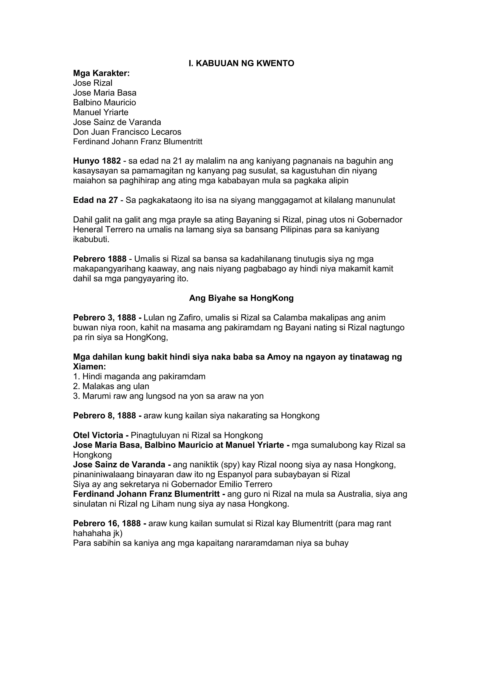 Kabanata 11 - Life and Works of Jose Rizal | DOCX