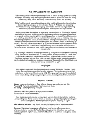 Kabanata 11 - Life and Works of Jose Rizal | DOCX