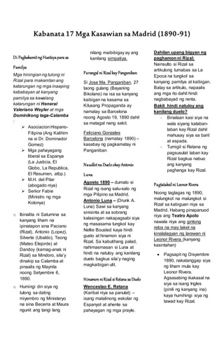 Kabanata 17 mga kasawian sa madrid (hand out) by sheena bernal | DOCX