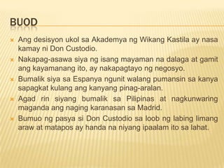 Kabanata 20: Ang Napapalagay (El Filibusterismo) | PPTX