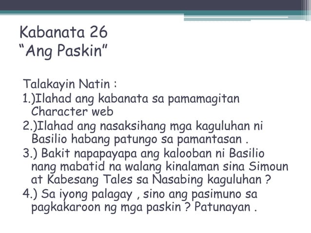 Kabanata 25 29 | PPT