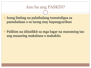 Kabanata 26: Ang Paskin (El filibusterismo) | PPTX