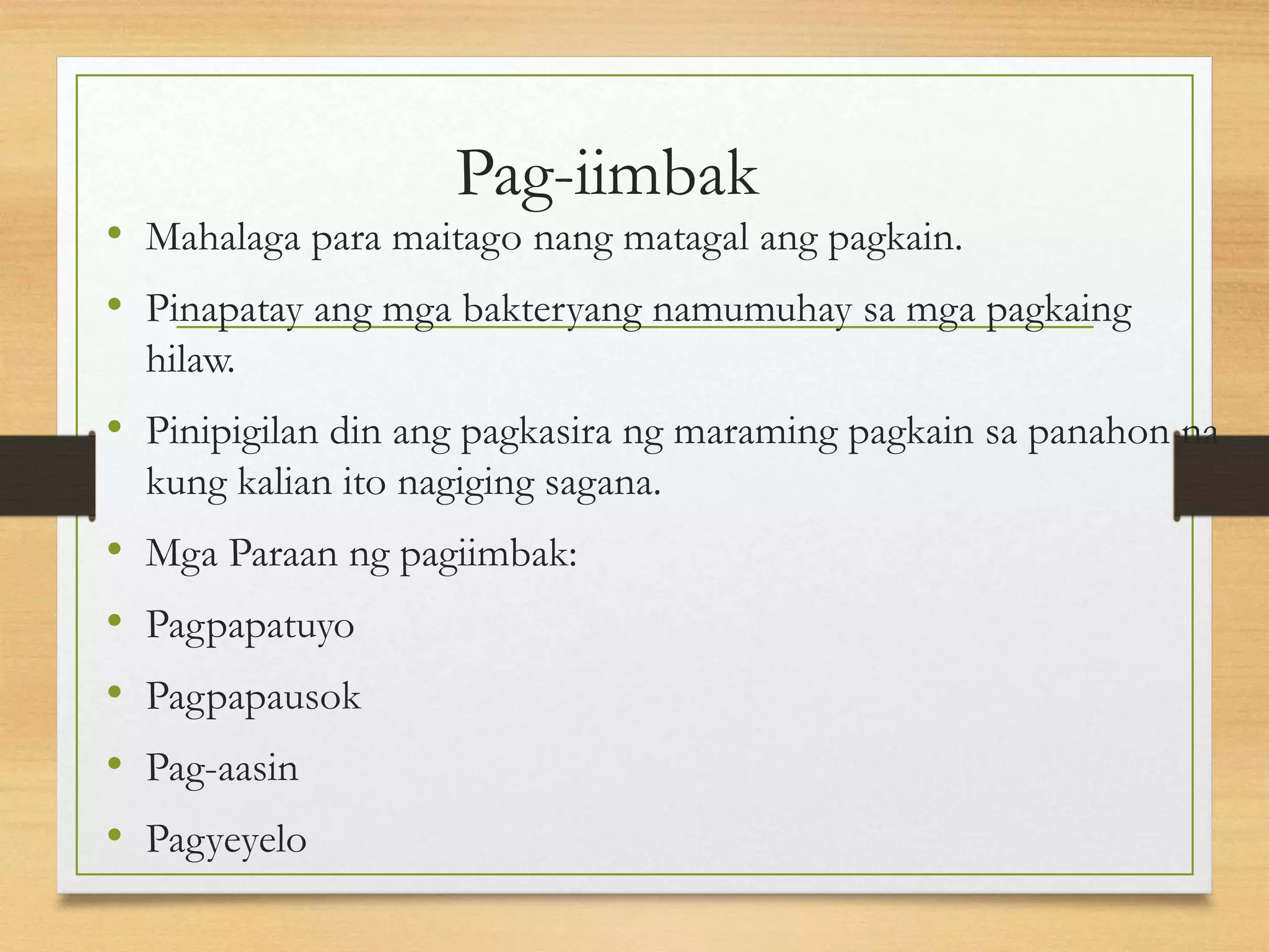 Kabanata 3 pag iimbak | PPTX