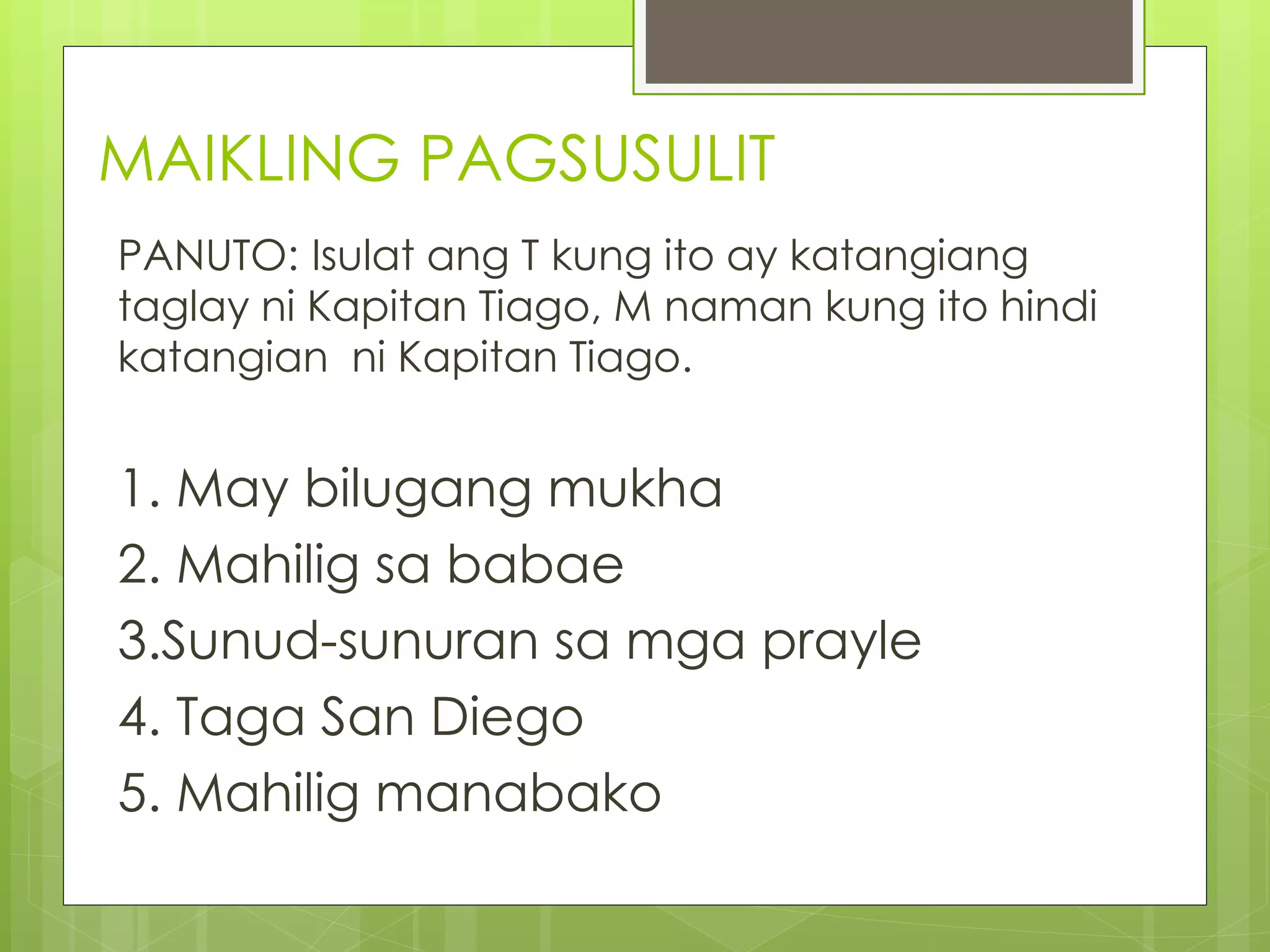 Kabanata 6 -si kapitan tiago | PPTX