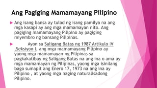 Kabanata 8. Ang Mamamayang Pilipino | PPTX