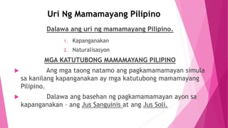 Kabanata 8. Ang Mamamayang Pilipino | PPTX
